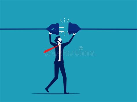 Connection Or Synergy Businessman Connecting Electric Power Lines Stock Vector Illustration