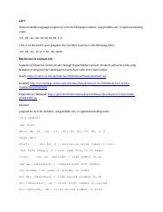 CS401 Lab 4 Pdf Lab 5 Write Assembly Language Program To Sort The