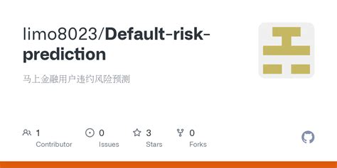 Github Limo8023default Risk Prediction 马上金融用户违约风险预测