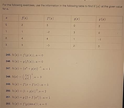 solved for the following exercises use the information in
