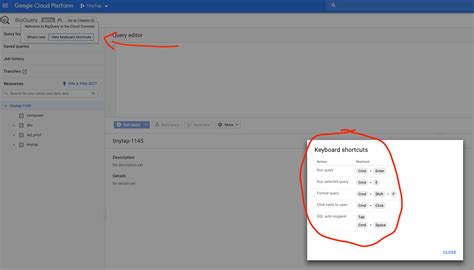 What Are The Bigquery Keyboard Shortcuts Stack Overflow