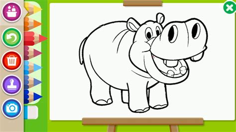 Coloring And Learn ระบายสี ฮิปโป สีสันสวยงามสำหรับเด็ก Youtube