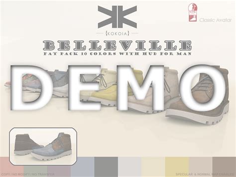 Second Life Marketplace Demo Belleville Man 10 Colors
