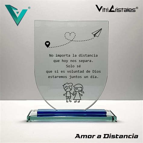 Placas En Vidrio Básicas Con Frases De Amor A Distancia