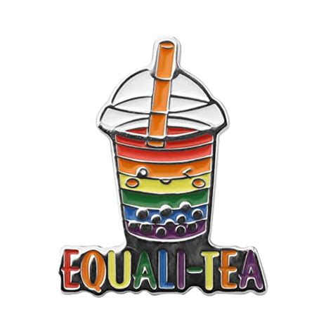 Wsnang Equalitea Rainbow Boba Milk Tea Enamel Pin Gay Pride Lgbt T
