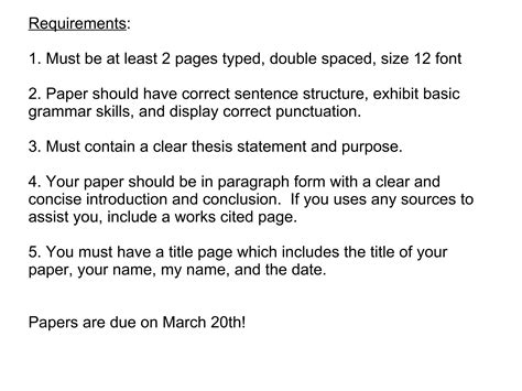 Essay Assignment Details Ppt