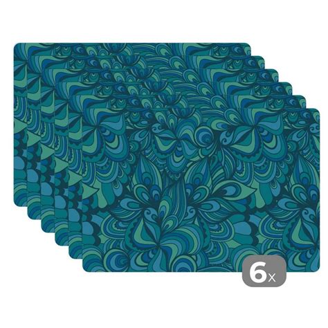 Platzset Design Vintage Blau Türkis Muchowow 6 St Platzset
