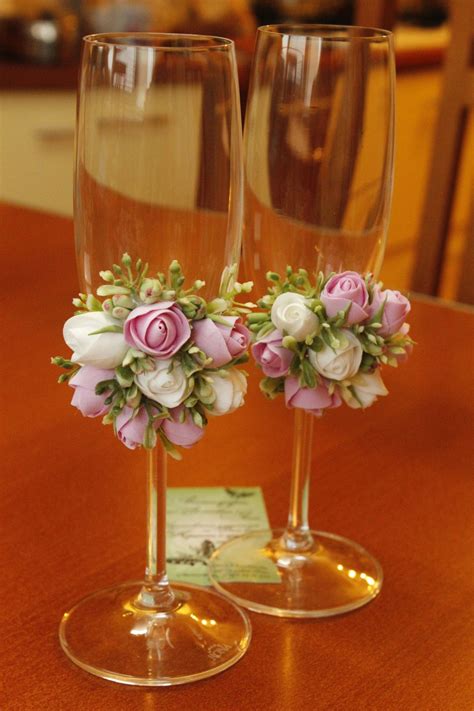 Marilene Jordão Wine Glass Crafts Decorated Wine Glasses Wedding