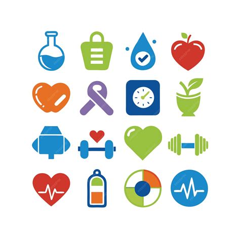 Health And Fitness Icon Set Vector Illustration Premium Ai Generated