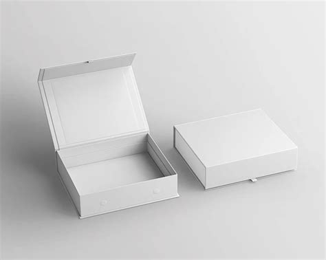 高端礼盒礼品包装盒样机psd贴图模板 花瓣网