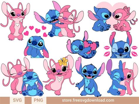 Stitch And Angel Clipart Bundle