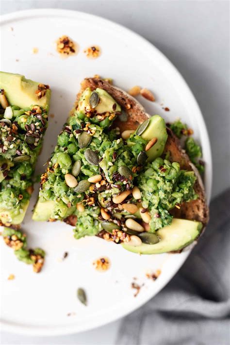 Smashed Peas And Avocado On Toast Cupful Of Kale