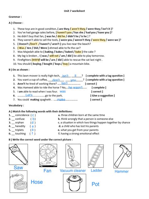 Unit 7 Worksheet Pdf