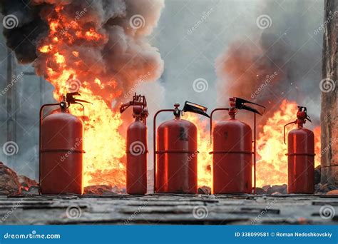 Fire Extinguishers Vector Illustration Isolated On White Background