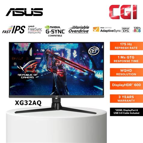 Asus 32 Rog Strix Xg32aq Fast Ips Qhd 175hz 1ms Freesync Gsync