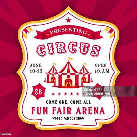 서커스 유원지 전단지 초대장 디자인 템플릿입니다 카니발 이벤트 발표 벡터 일러스트 레이 션입니다 공연 또는 축제 0명에 대한 스톡 벡터 아트 및 기타 이미지 Istock