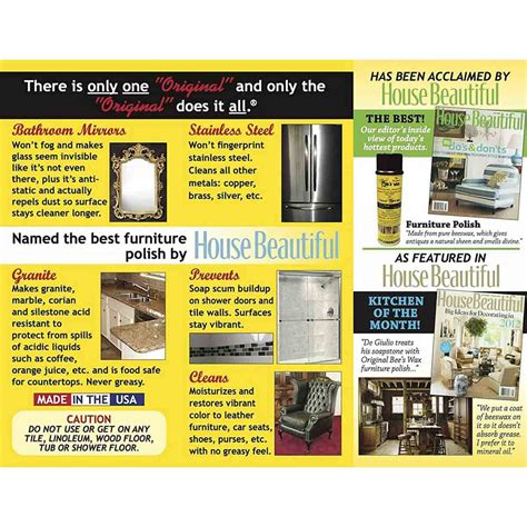 The Original Bees Wax Old World Formula Furniture Polish 17 Oz