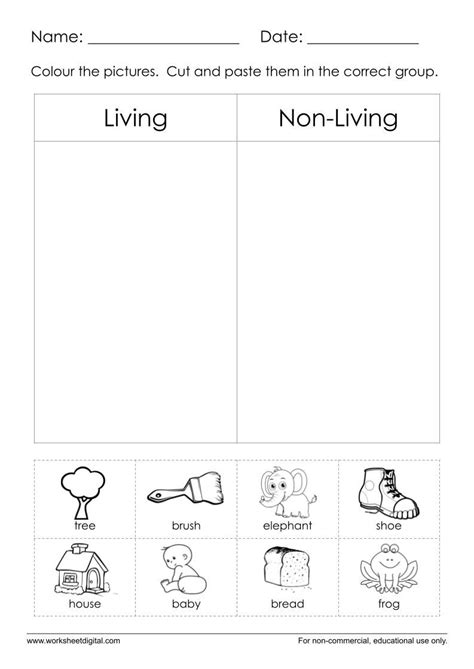 Living And Non Living Things Worksheet Worksheets Artofit