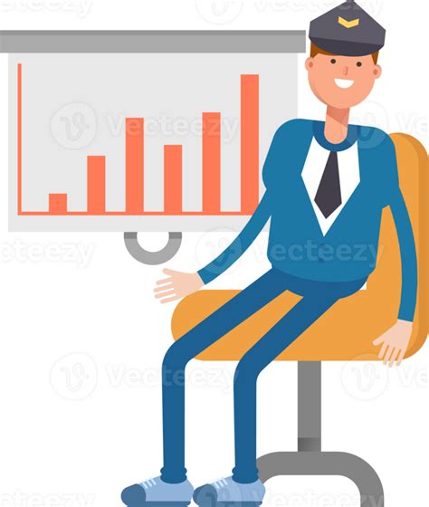 Postman Character Presenting Bar Chart 57914033 Png