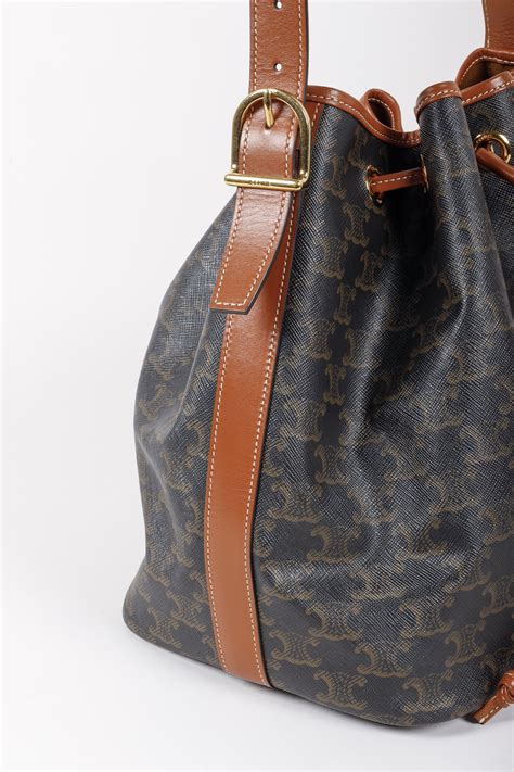 Celine Triomphe Canvas Drawstring Bucket Bag — Blogger Armoire