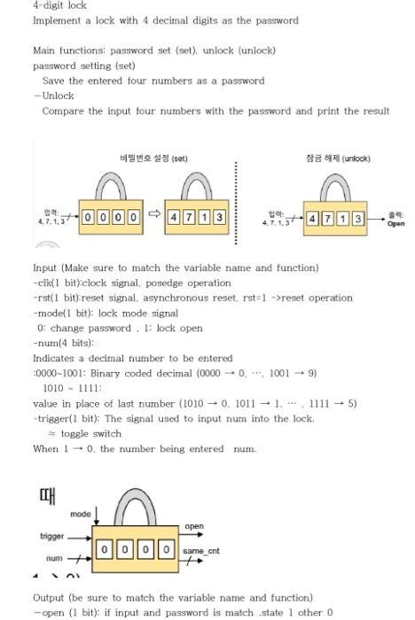 4 Digit Lock Implement A Lock With 4 Decimal Digits