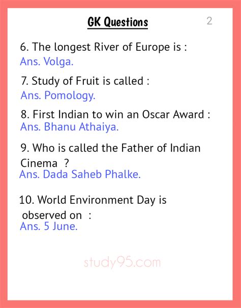 Gk Quiz Questions In English General Knowledge Quiz Questions General