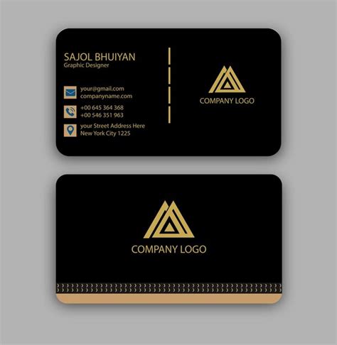 Conception De Carte De Visite De Luxe Couleur Or Vecteur Premium
