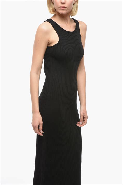 Birgitte Herskind Ribbed Simens Maxi Bodycon Dress With Cut Out Detail On The Back Women