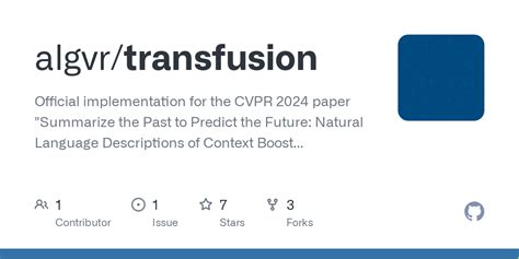 Github Algvr Transfusion Official Implementation For The Cvpr
