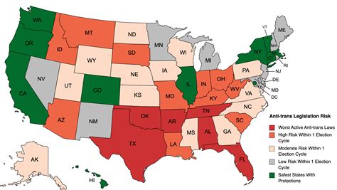 New Map Anti Transgender Legislative Risk By State