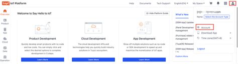 Account Center Tuya IoT Development Platform Tuya Developer