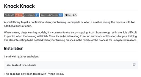 Knock Knock A New Python Library To Get A Notification When Your