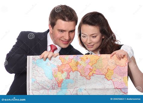 Map Stock Image Image Of Attractive Couple Beauty