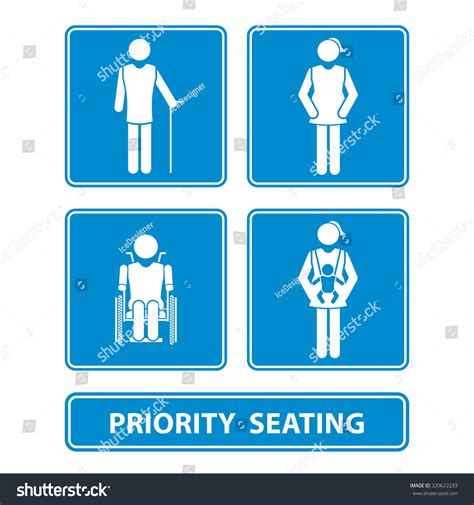 Priority Seating Sign Vector Illustration Stock Vector Royalty Free