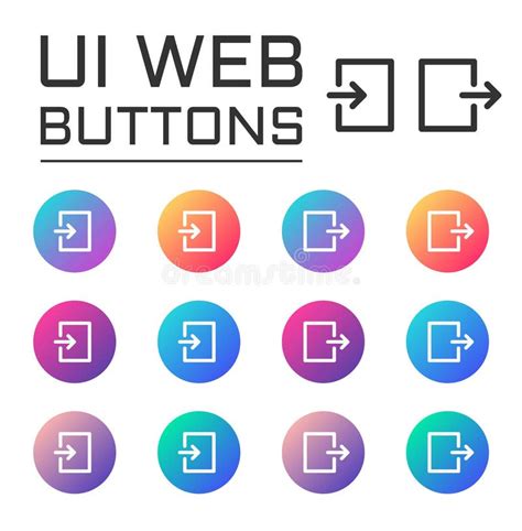 登录注销帐户ui Web按钮 Ui元素 向量例证 插画 包括有 办公室 创造性 来回 时髦 向量 221129062