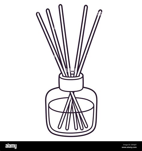 Reed Diffuser Home Fragrance Drawing Black And White Doodle Line Icon