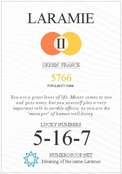 Name Laramie Meaning Origin Description Popularity 5766