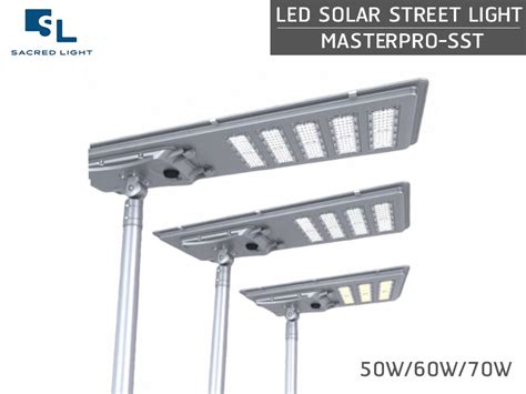 โคมไฟถนนโซล่าเซลล์ รุ่น Masterpro Sst 50w 60w 70w Led Solar Street