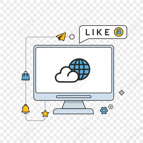웹 일러스트 페이지 초안 컴퓨터 크리 에이 티브 소셜 미디어 티브지도구름전화 Png 일러스트 무료 다운로드 Lovepik