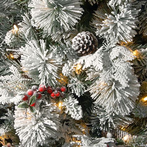 National Tree Company 75 Ft Snowy Bedford Slim Pine Tree With Clear
