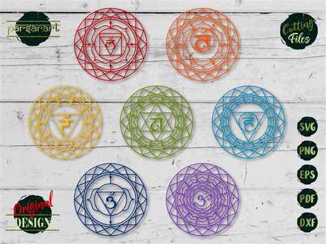 7 Chakras Svg Chakra Symbols Svg Template Namaste Clipart Yoga Svg