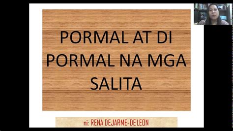 Di Pormal Na Salita Nehru Memorial