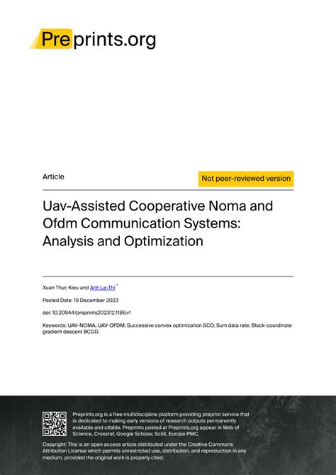 Pdf Uav Assisted Cooperative Noma And Ofdm Communication Systems Analysis And Optimization