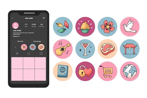 Нарисованная рукой иллюстрация Instagram Бесплатно векторы