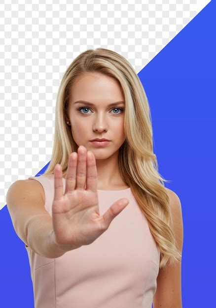 Woman With Hand Out Stopping Premium Psd