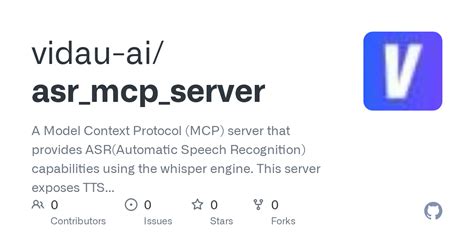 Github Vidau Aiasrmcpserver A Model Context Protocol Mcp Server That Provides Asr