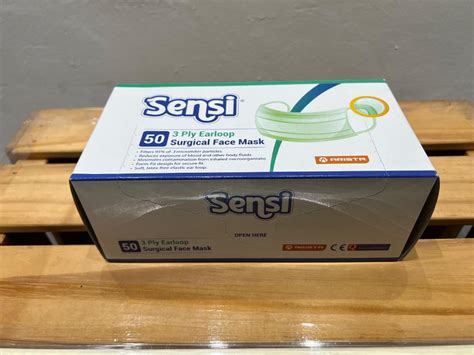 Sensi 3 Ply Earloop Surgical Face Mask Health Nutrition Face