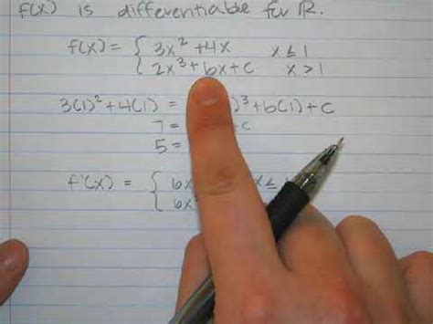Making A Piecewise Function Differentiable YouTube