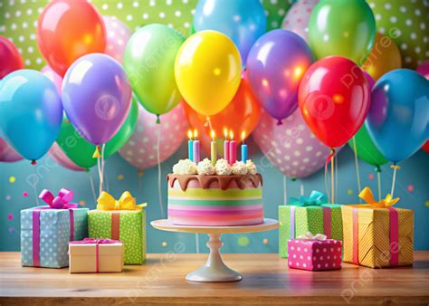 생일 케이크 풍선 및 선물 놀라움 파티 풍선 생일 풍선 선물 상자 생일 풍선 배경 일러스트 및 사진 무료 다운로드 Pngtree
