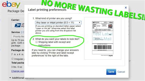 How To Prevent Ebay Postage Labels From Printing Tracking Instructions On Bottom Half Of Page